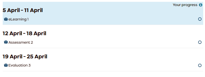 Weekly format – Learning Pool Help Centre