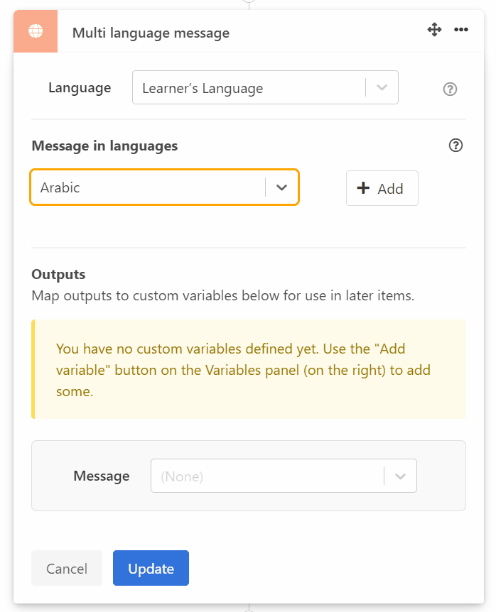 Multi language message – Learning Pool Help Centre