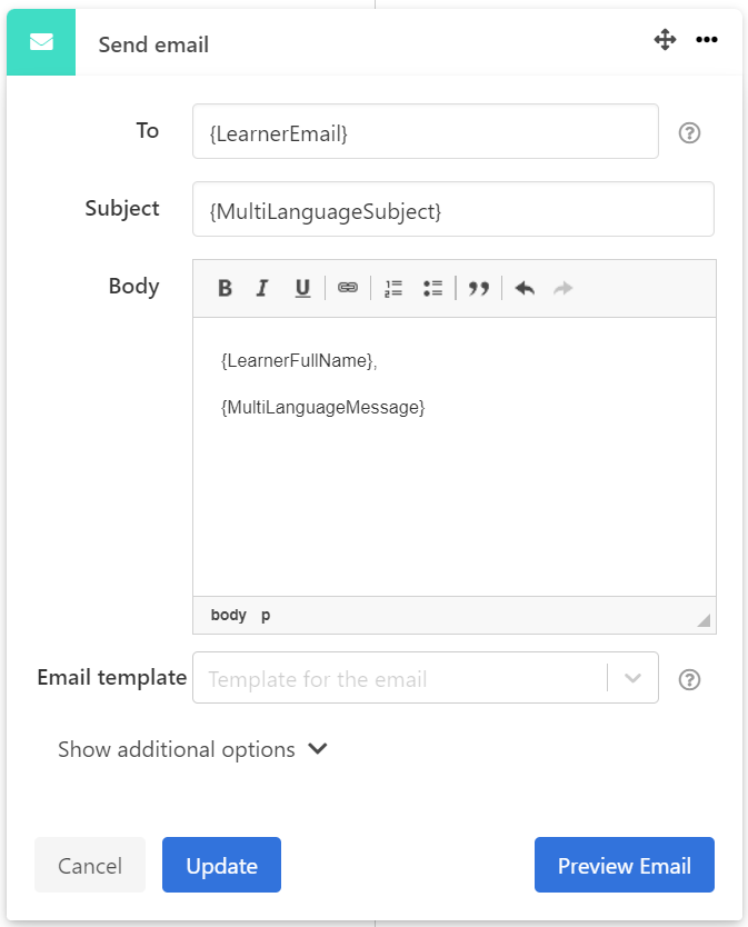 Multi language message – Learning Pool Help Centre