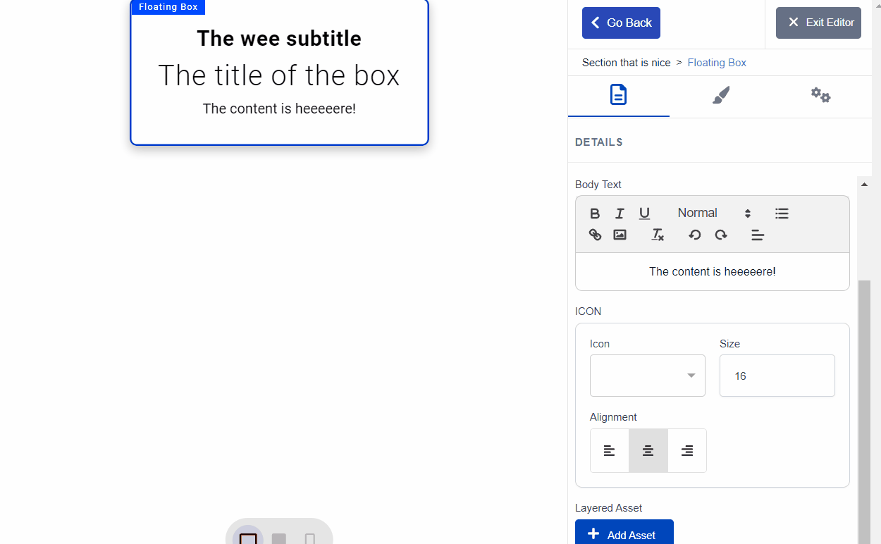 Floating box block – Learning Pool Help Centre