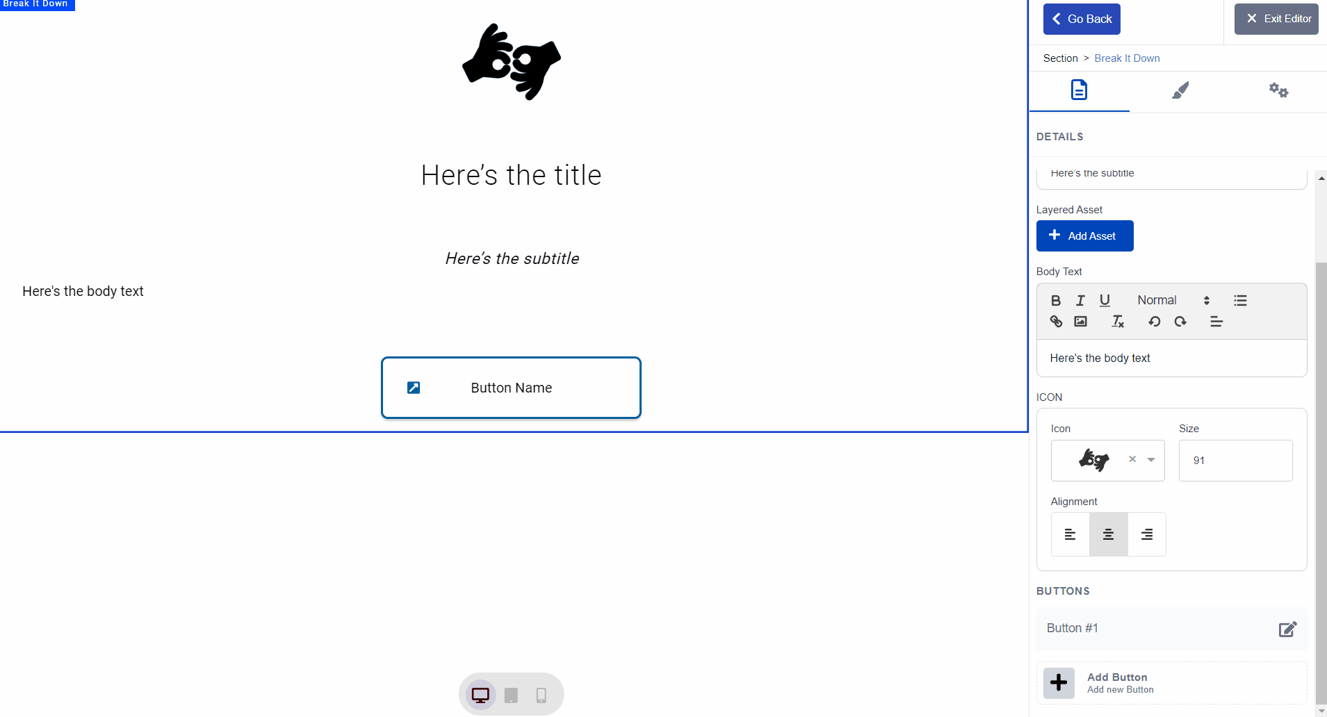 Break It Down block – Learning Pool Help Centre