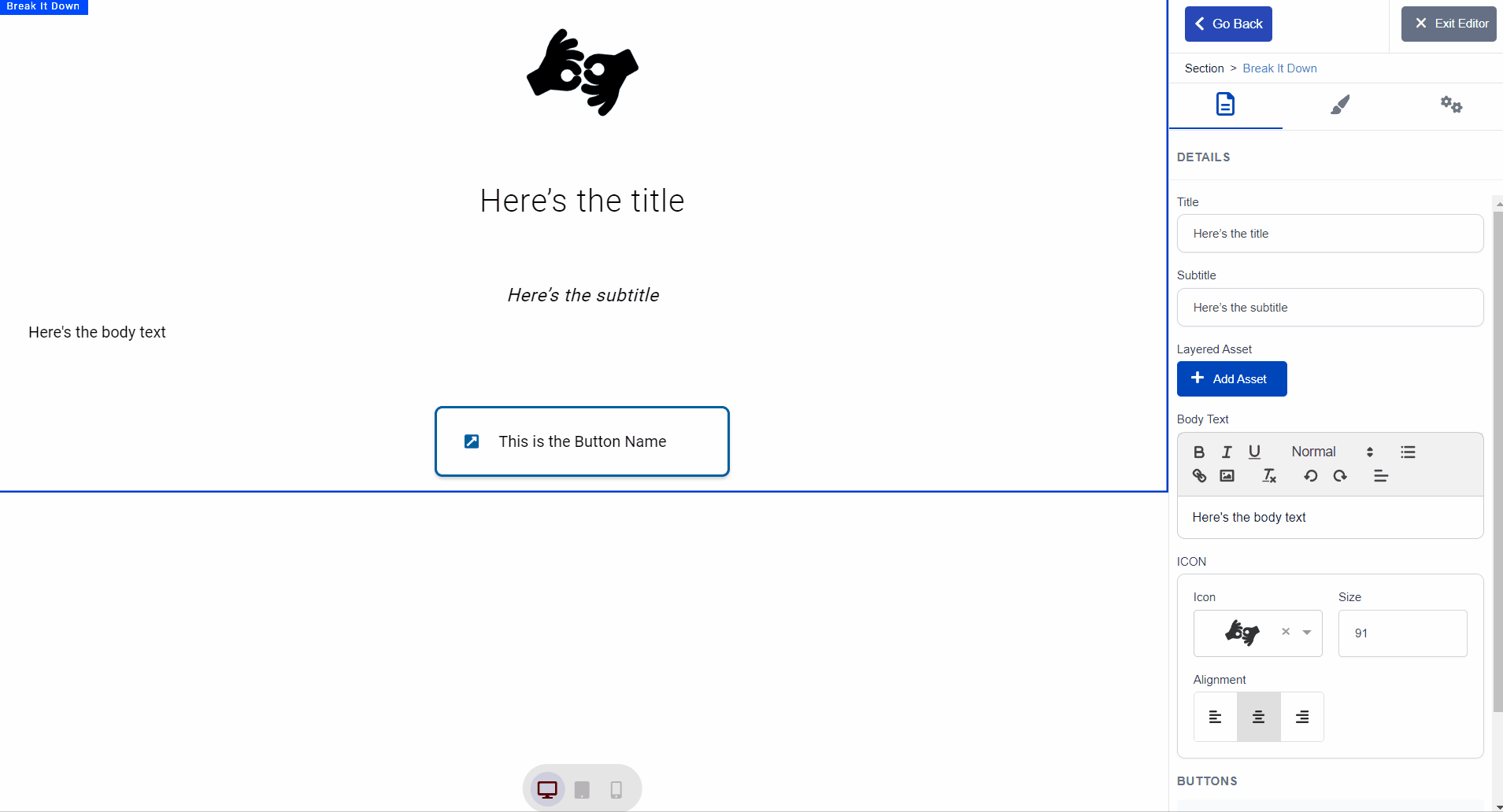 Break It Down block – Learning Pool Help Centre