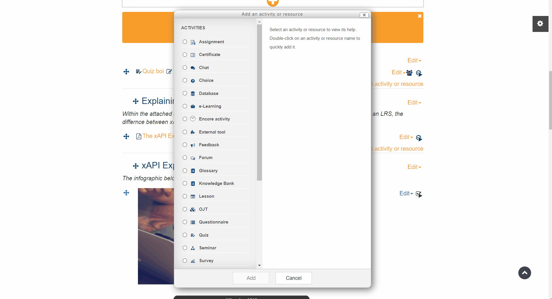 Adding an activity – Learning Pool Help Centre