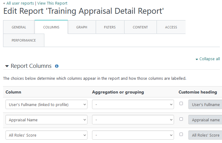 Using the Appraisal Detail Report Source – Learning Pool Help Centre