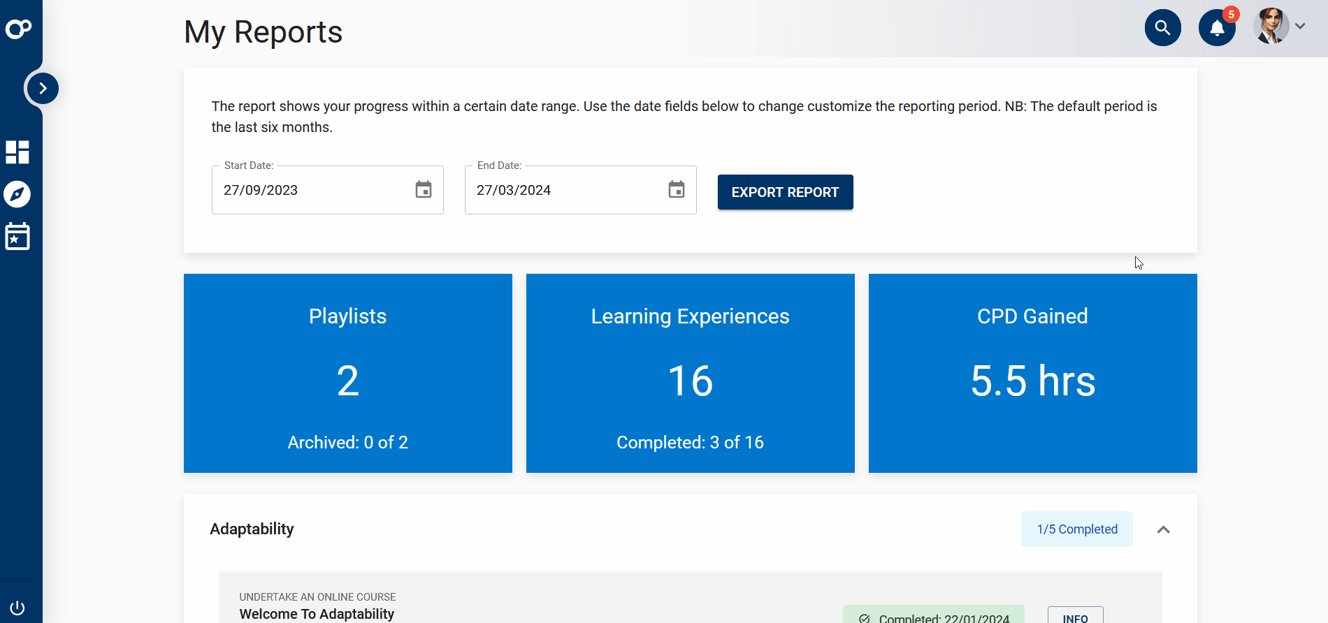 CPD / CPE Learner Reporting - My Reports – Learning Pool Help Centre