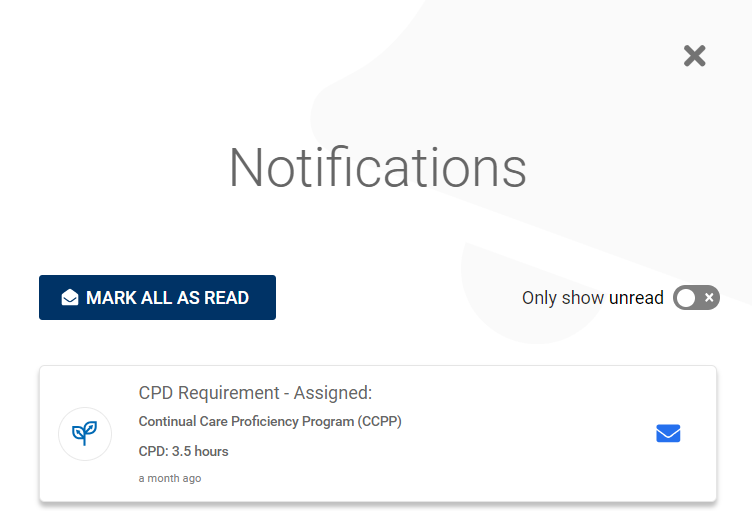 CPD / CPE In-Platform Notifications – Learning Pool Help Centre