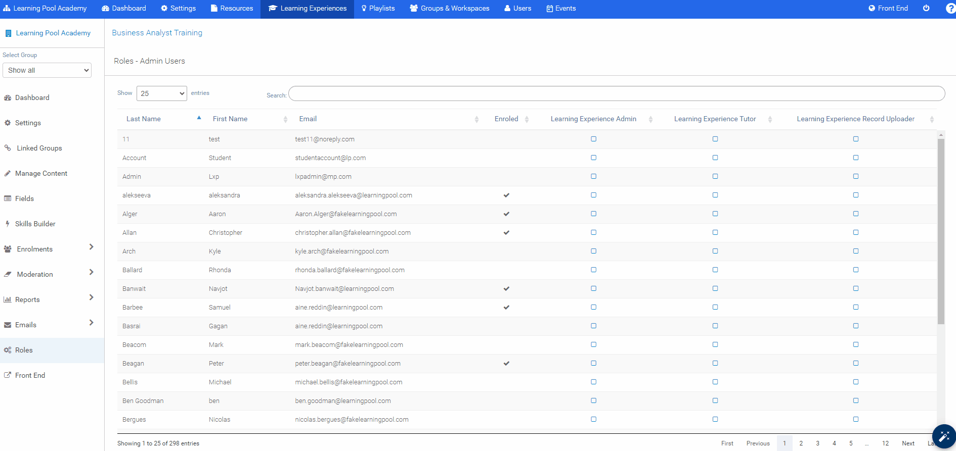 Roles – Learning Pool Help Centre