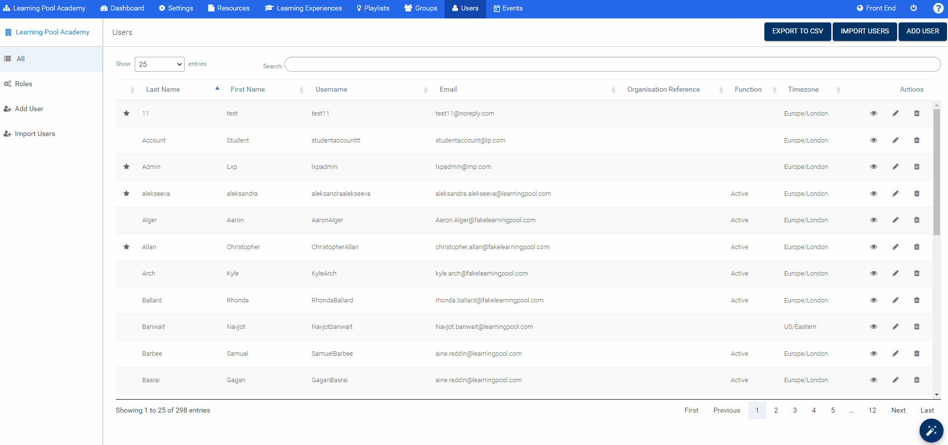 Adding new users – Learning Pool Help Centre