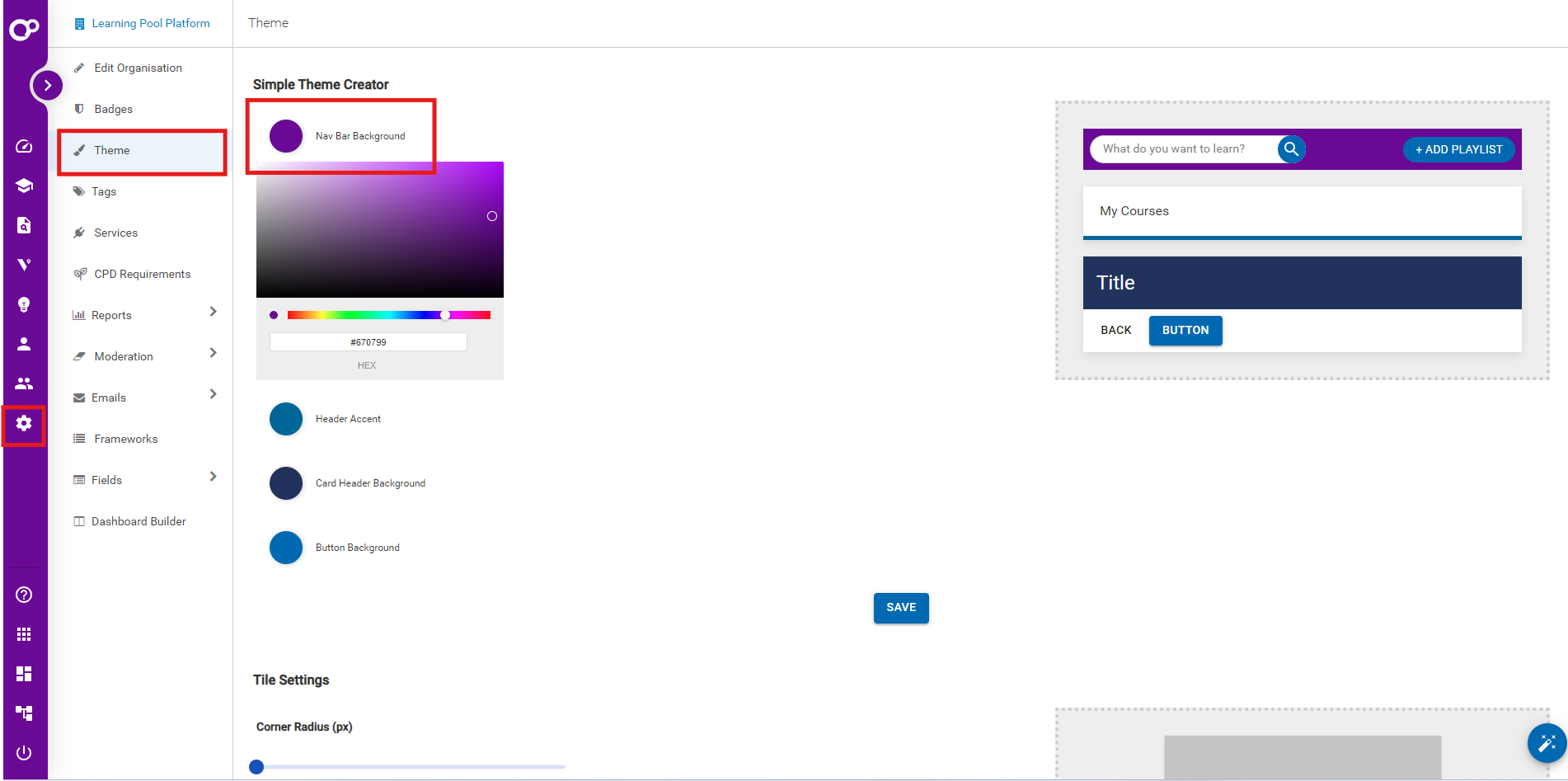 Vertical navigation – Learning Pool Help Centre
