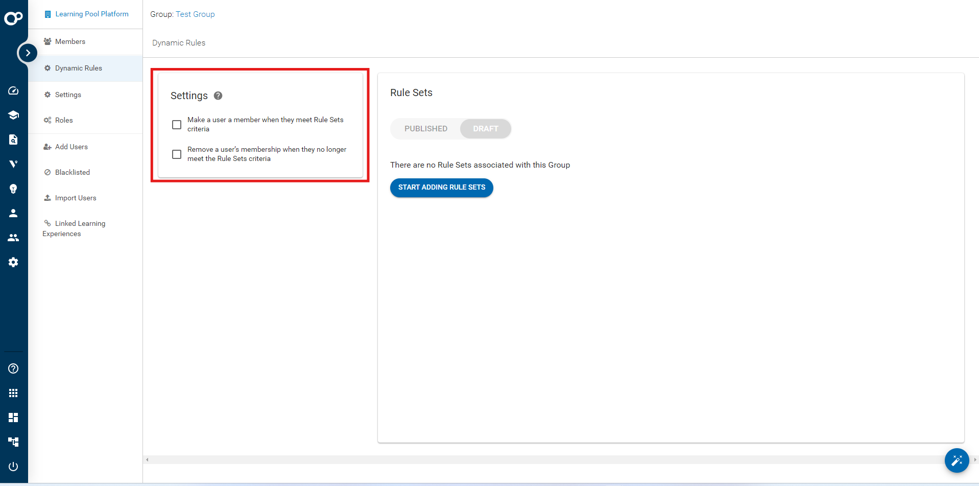Dynamic rules – Learning Pool Help Centre