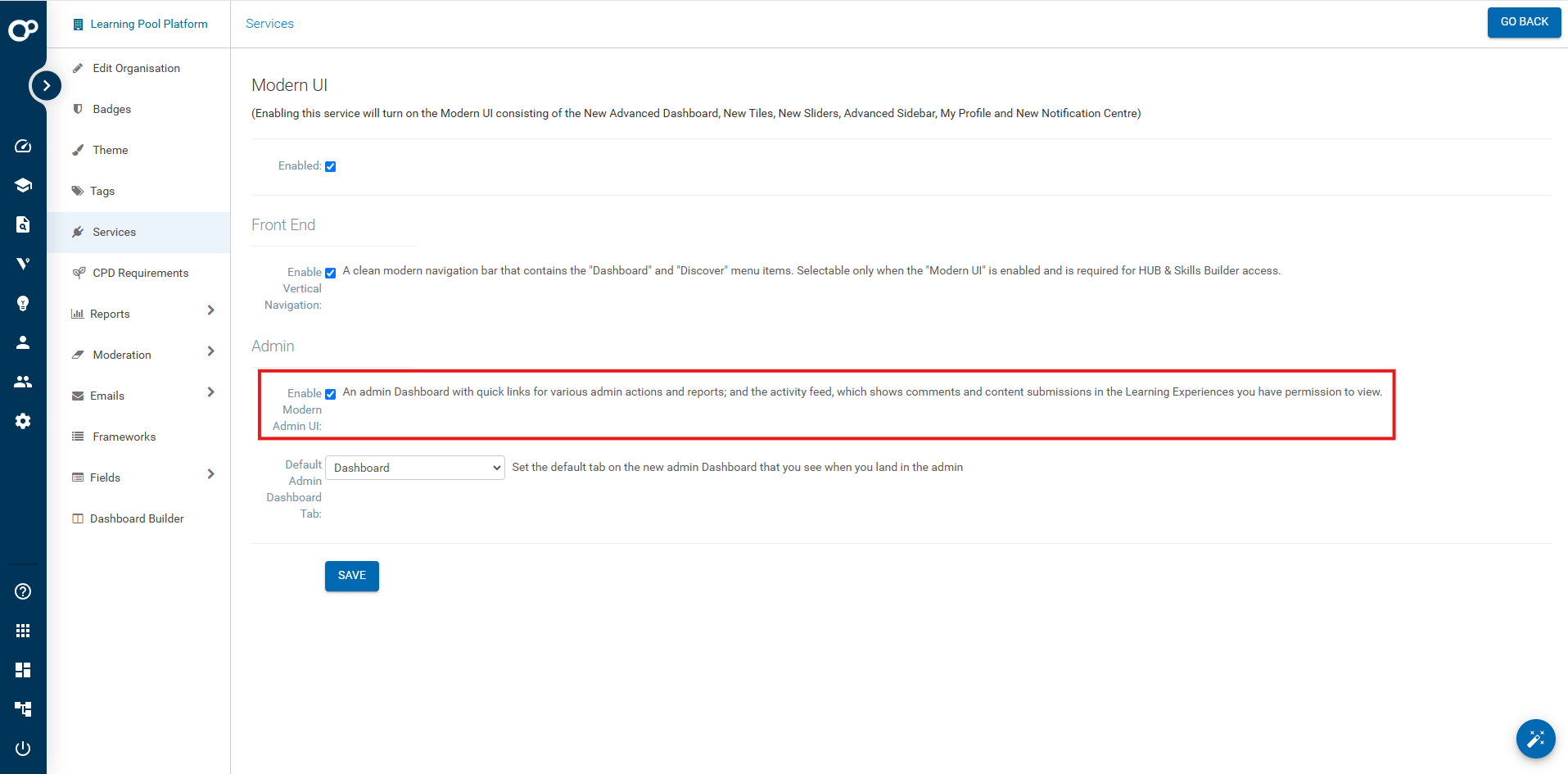 New Admin Dashboard – Learning Pool Help Centre