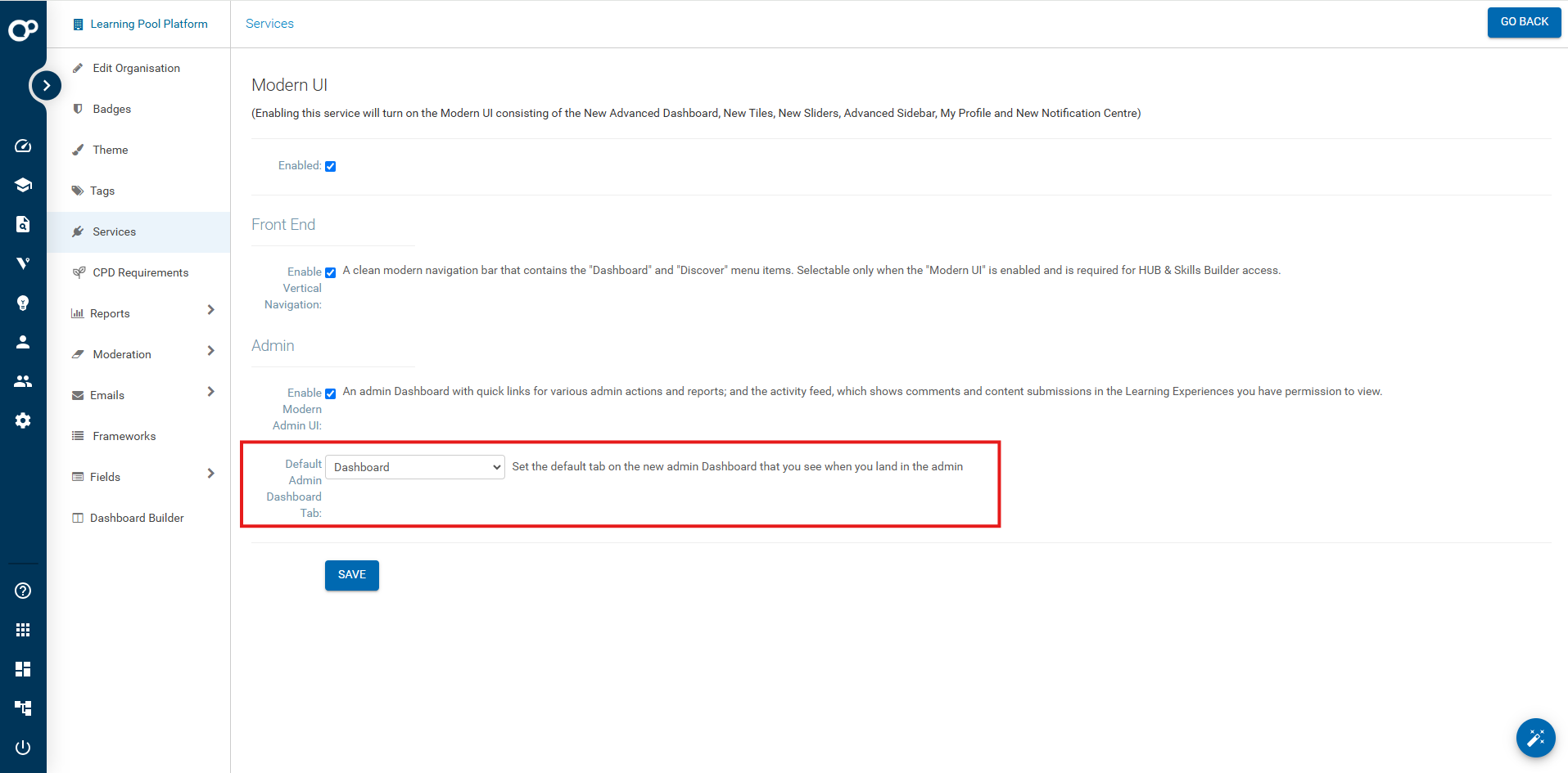 New Admin Dashboard – Learning Pool Help Centre