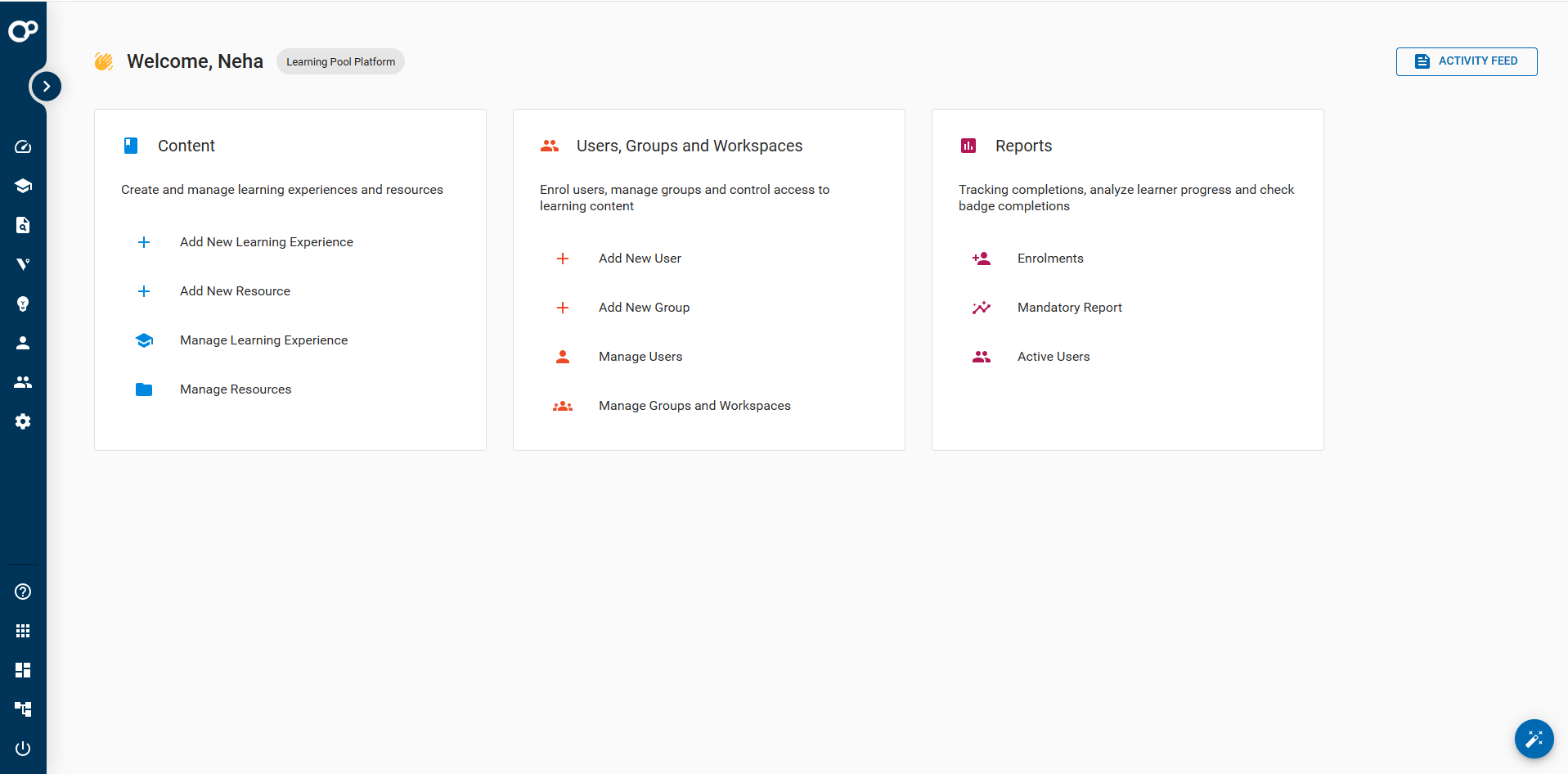 New Admin Dashboard – Learning Pool Help Centre