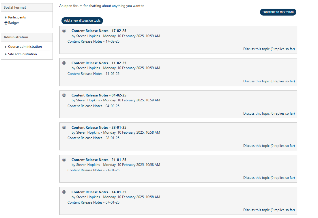 Social format – Learning Pool Help Centre