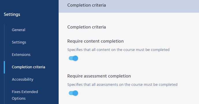 Completion criteria – Learning Pool Help Centre