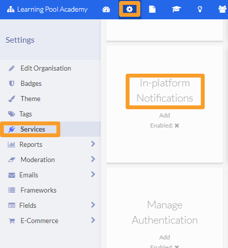 The in-platform notifications centre – Learning Pool Help Centre