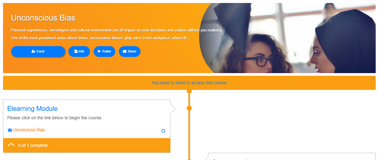 Course introduction block – Learning Pool Help Centre