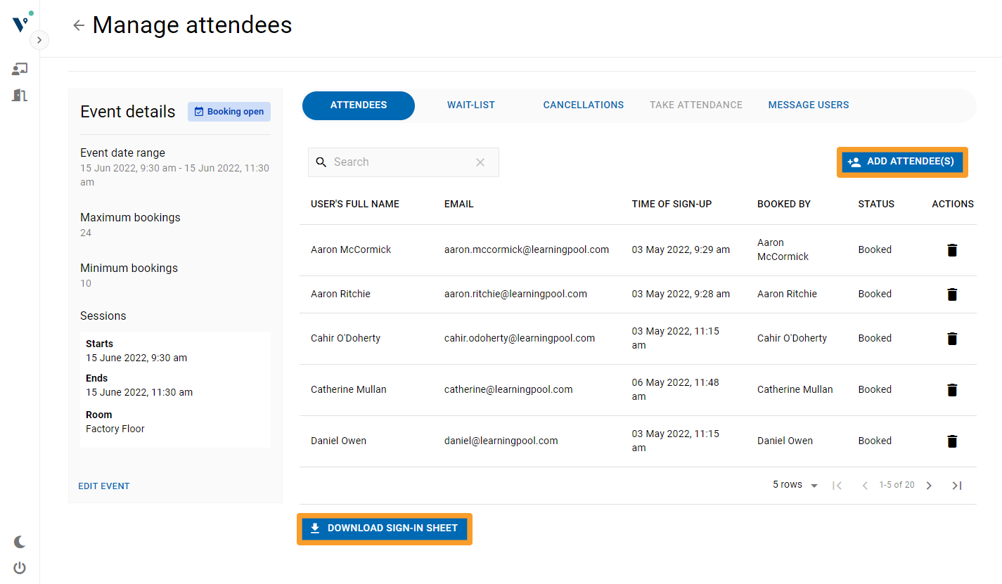 Events and sessions – Learning Pool Help Centre