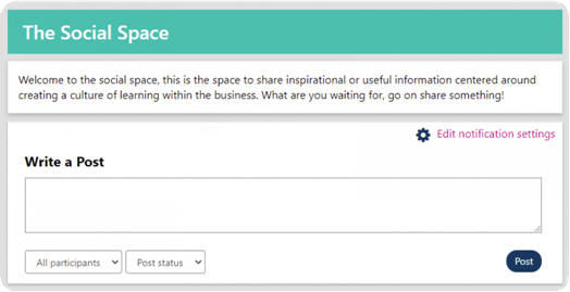 Socialwall format – Learning Pool Help Centre