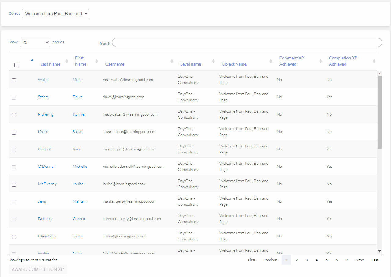 Reports – Learning Pool Help Centre