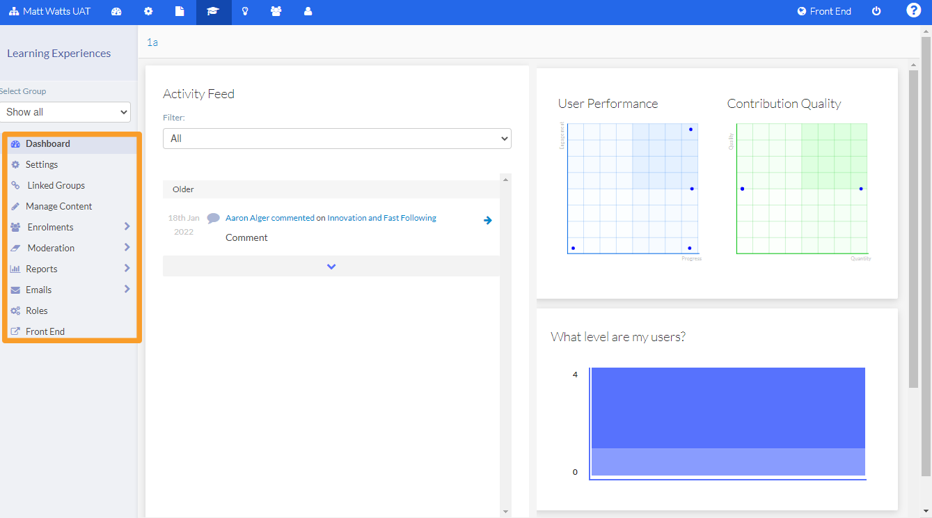 The learning experience menu – Learning Pool Help Centre