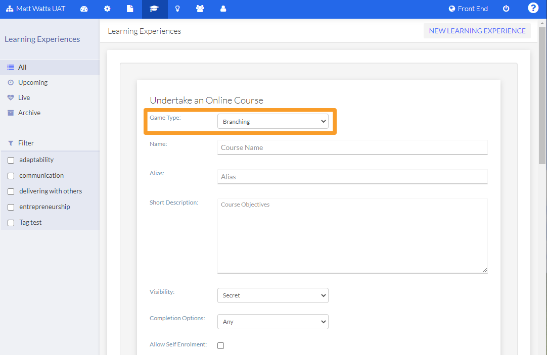 Game types – Learning Pool Help Centre