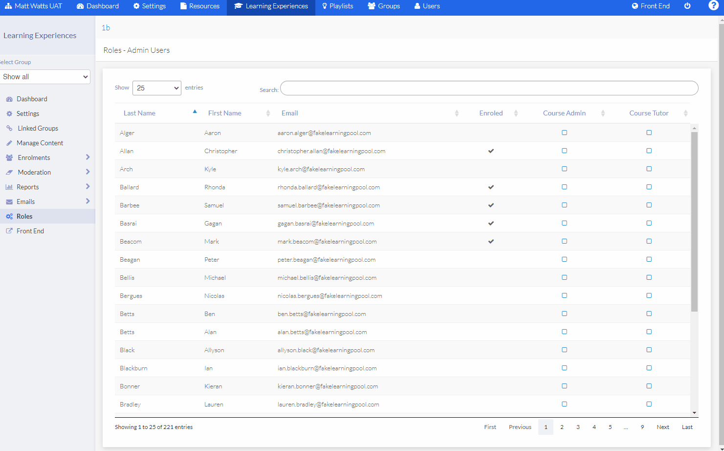 Roles – Learning Pool Help Centre