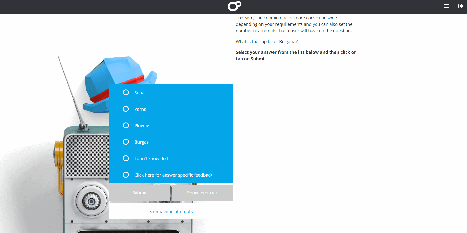 Multiple choice question – Learning Pool Help Centre