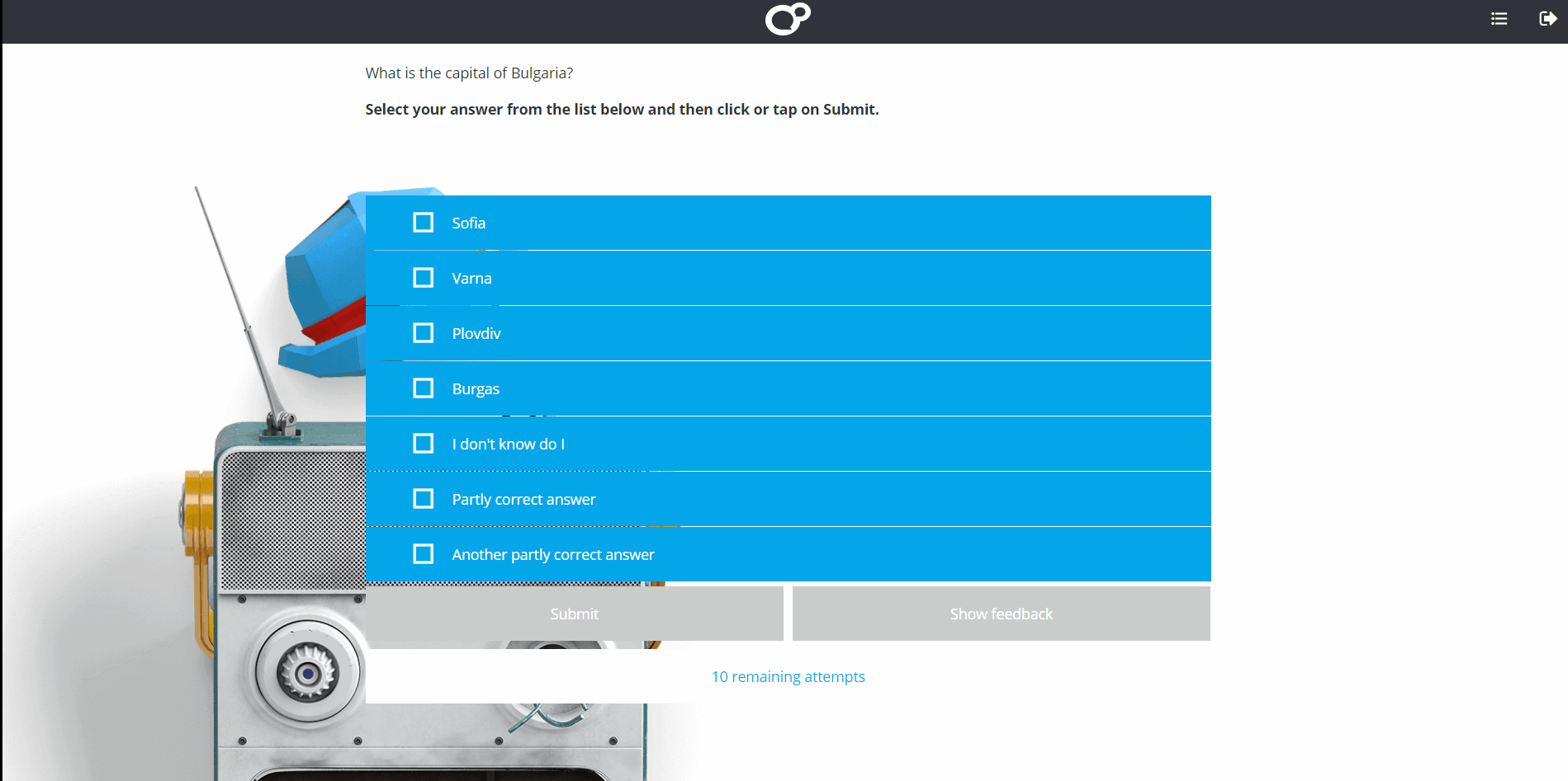 Multiple choice question – Learning Pool Help Centre