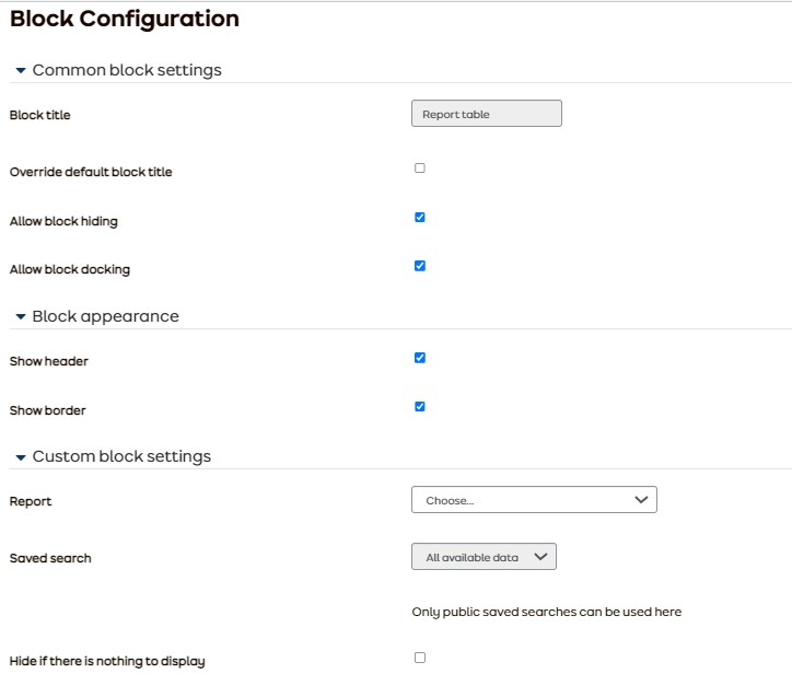 Report table block – Learning Pool Help Centre