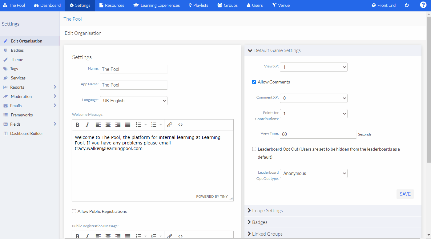 Vertical navigation – Learning Pool Help Centre
