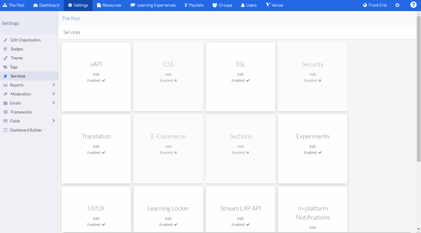 Vertical navigation – Learning Pool Help Centre