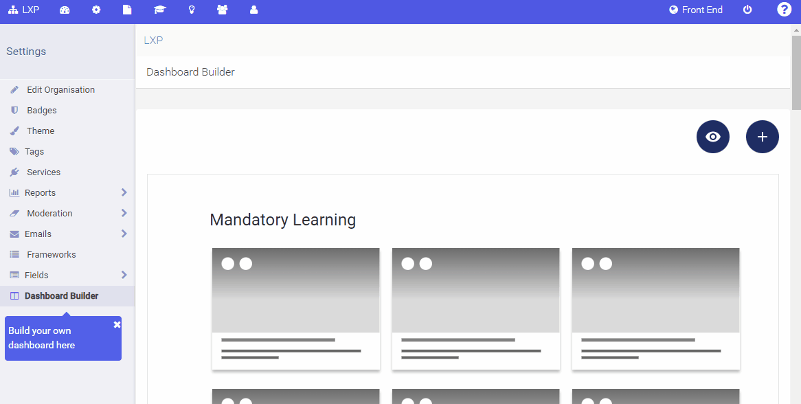 Dashboard builder – Learning Pool Help Centre