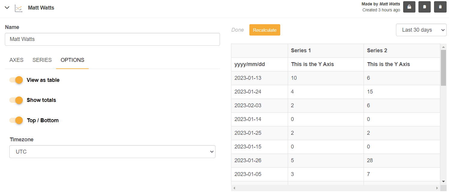 Tables in visualisations – Learning Pool Help Centre