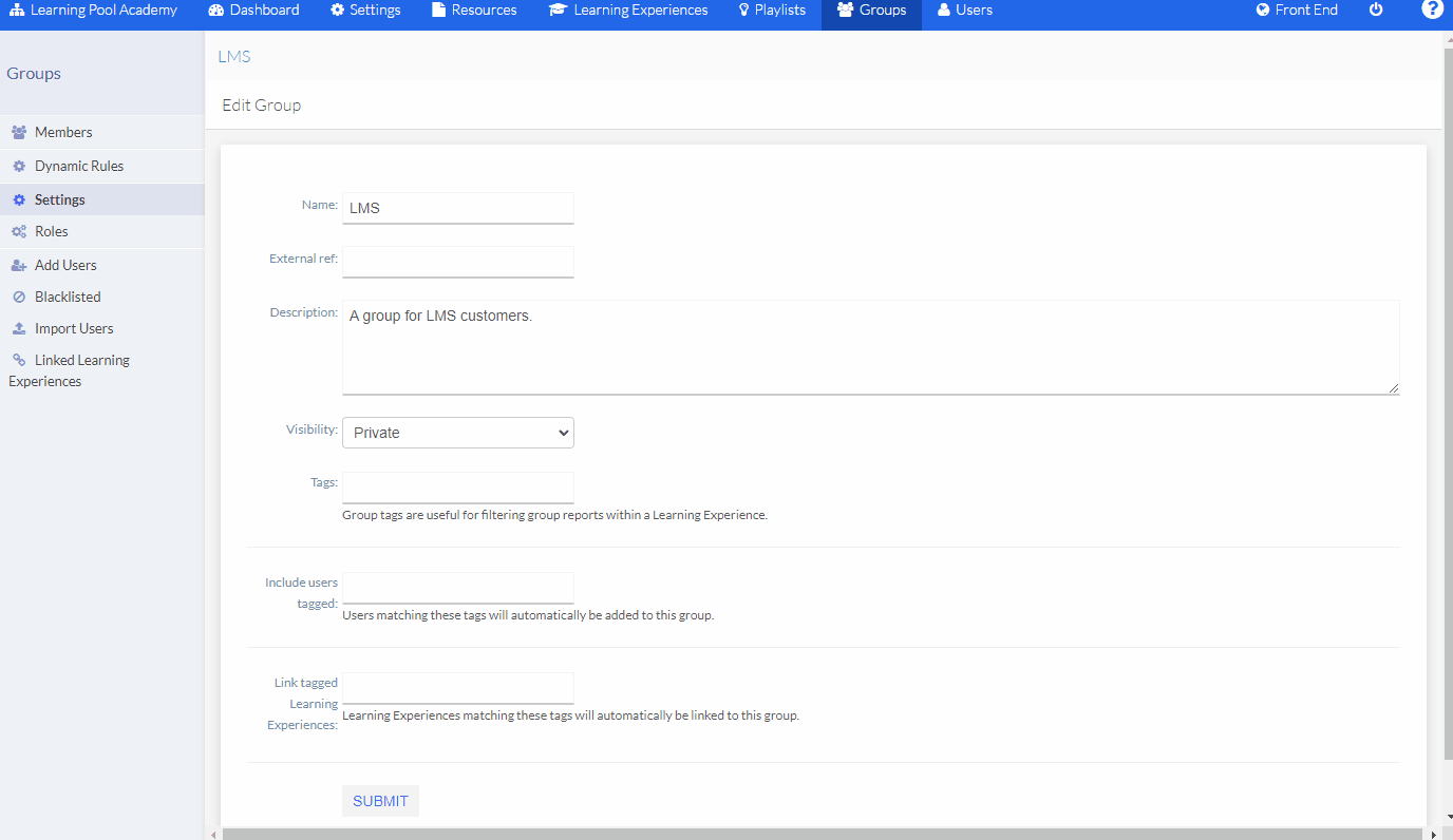Tags – Learning Pool Help Centre