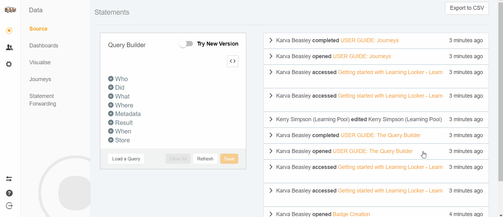 Exporting statements – Learning Pool Help Centre