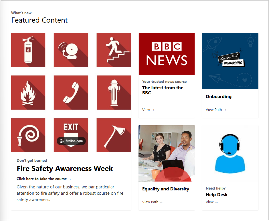 Content collection block – Learning Pool Help Centre